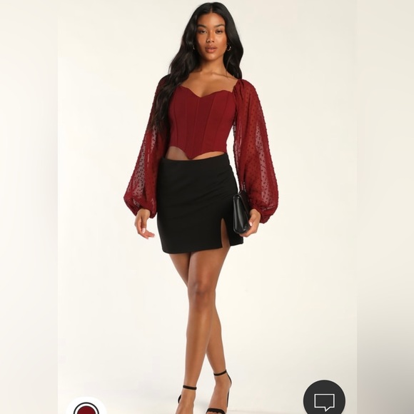 Lulus | Tops | Lulus Long Sleeve Cropped Bustier Top | Poshmark